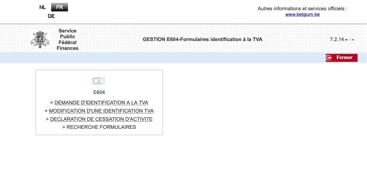 Formulaires 604A, 604B et 604C : débuter, modifier, cesser activité TVA