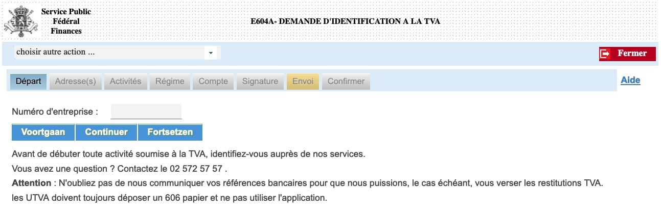 Formulaires 604A, 604B et 604C : débuter, modifier, cesser activité TVA